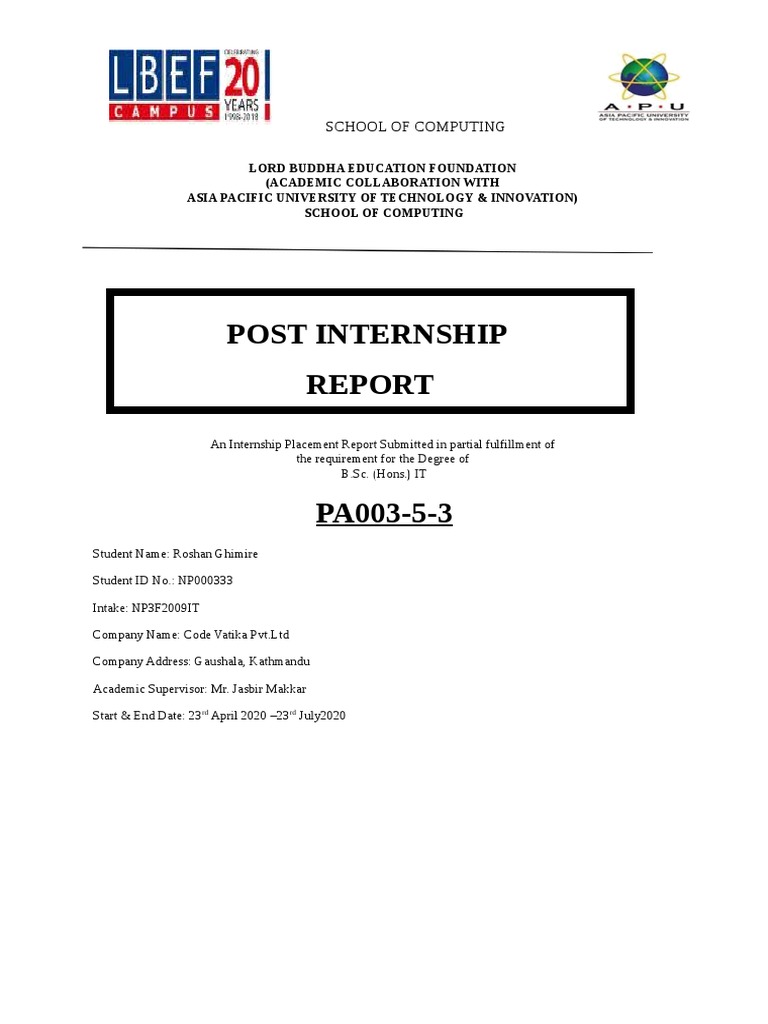 Internship Report: B.Sc. IT at Code Vatika | PDF | Search Engine ...