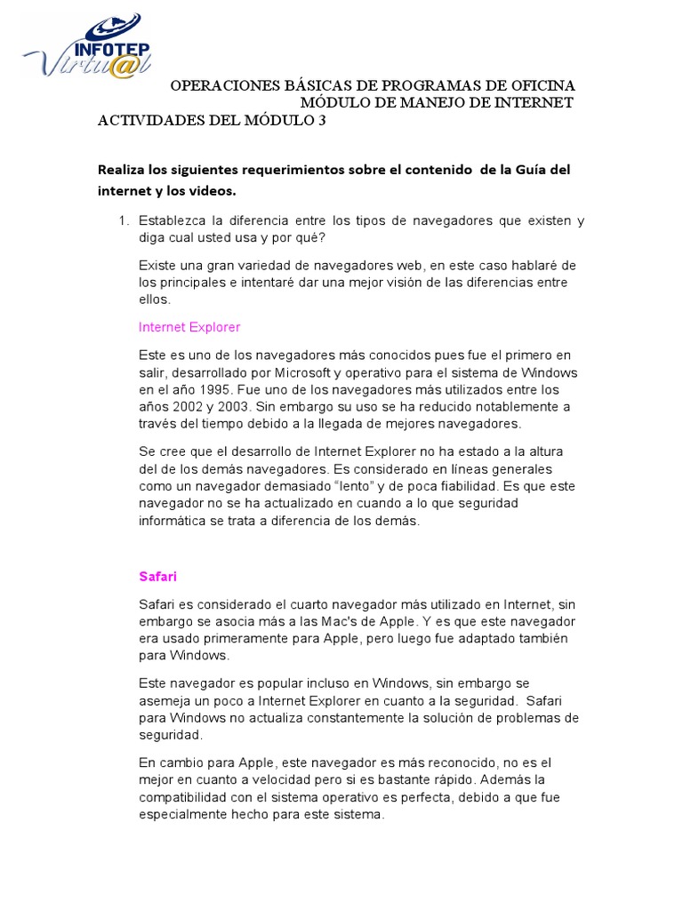 Eva. Final Mod.3 | PDF | Internet | explorador de Internet