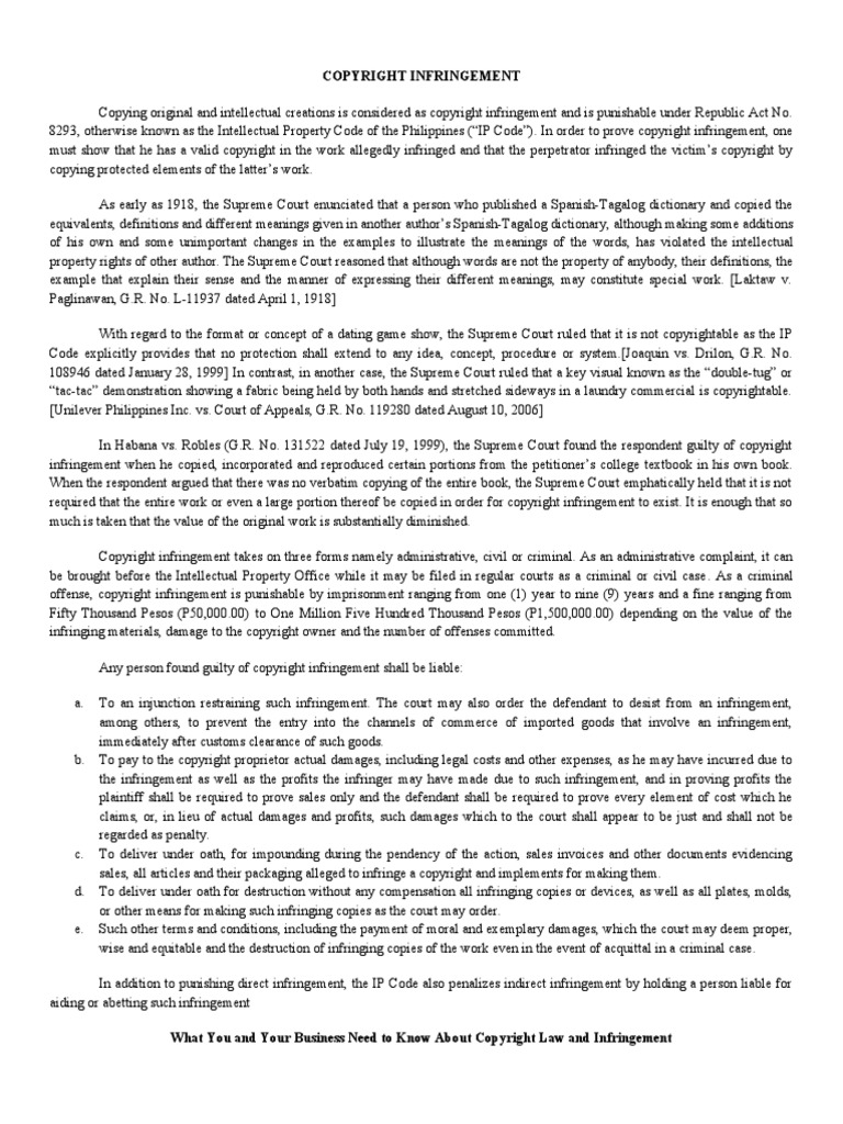 Copyright Infringement Download Free Pdf Copyright Fair Use