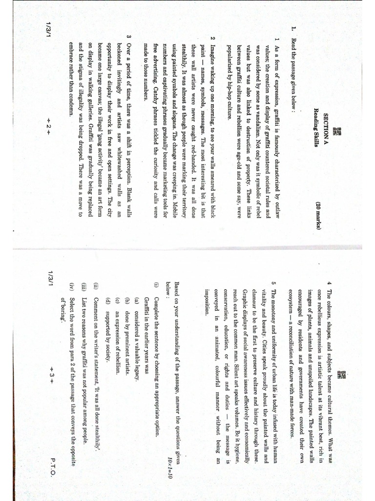 English Board Paper Set 1_3_1 | PDF