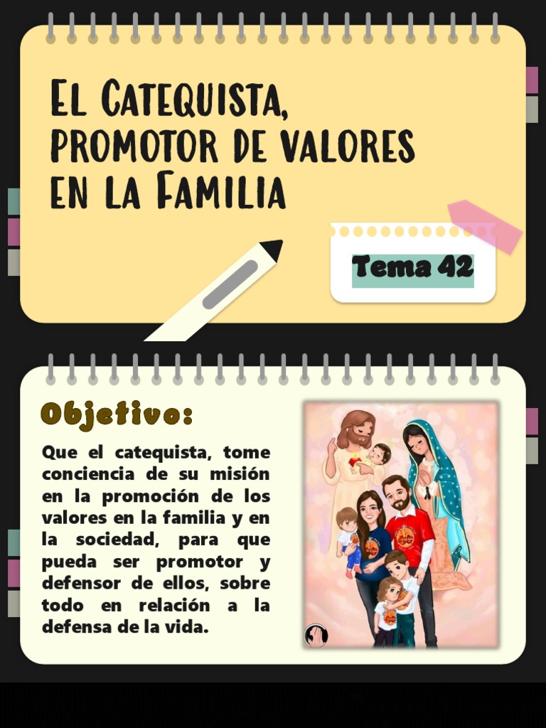 Tema 42 El Catequista Promotor de Valores en La Familia | PDF | Familia | Sociedad