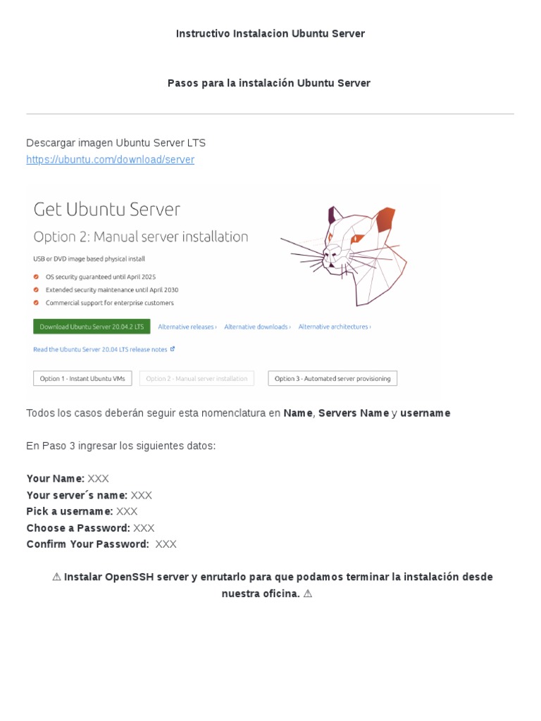 Instructivo Instalacion Ubuntu Server 6ThFEKWd | PDF | Cubierta segura | Mi sql