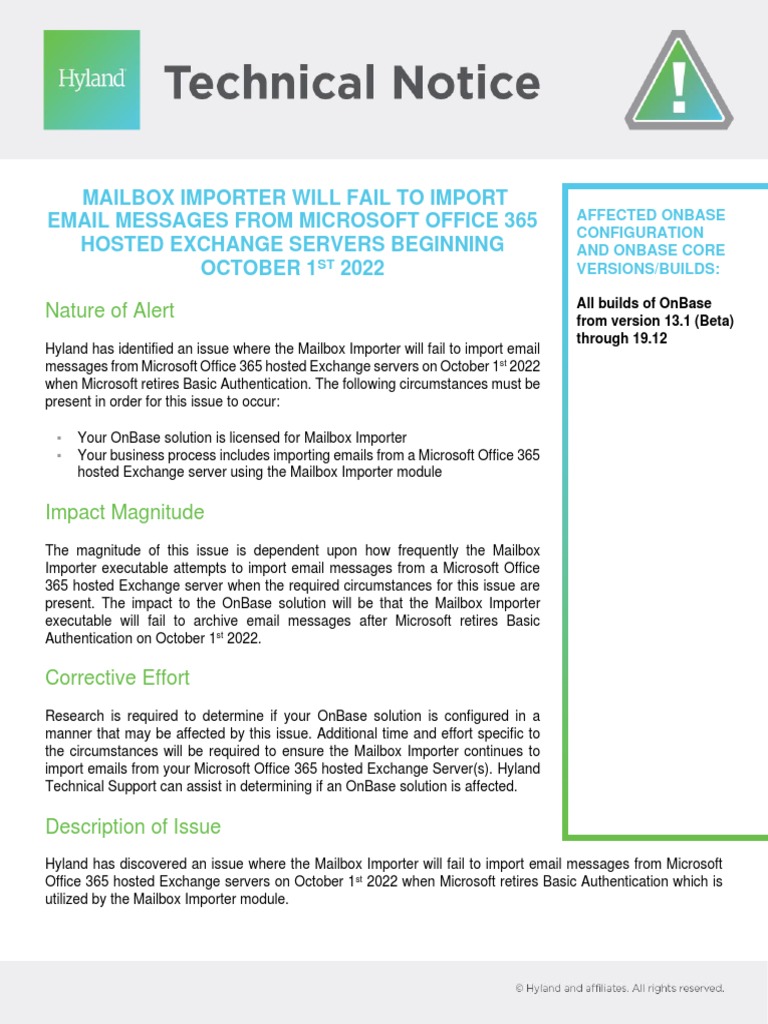 OnBase Mailbox Importer Issue 2022 | PDF | Microsoft Exchange Server ...