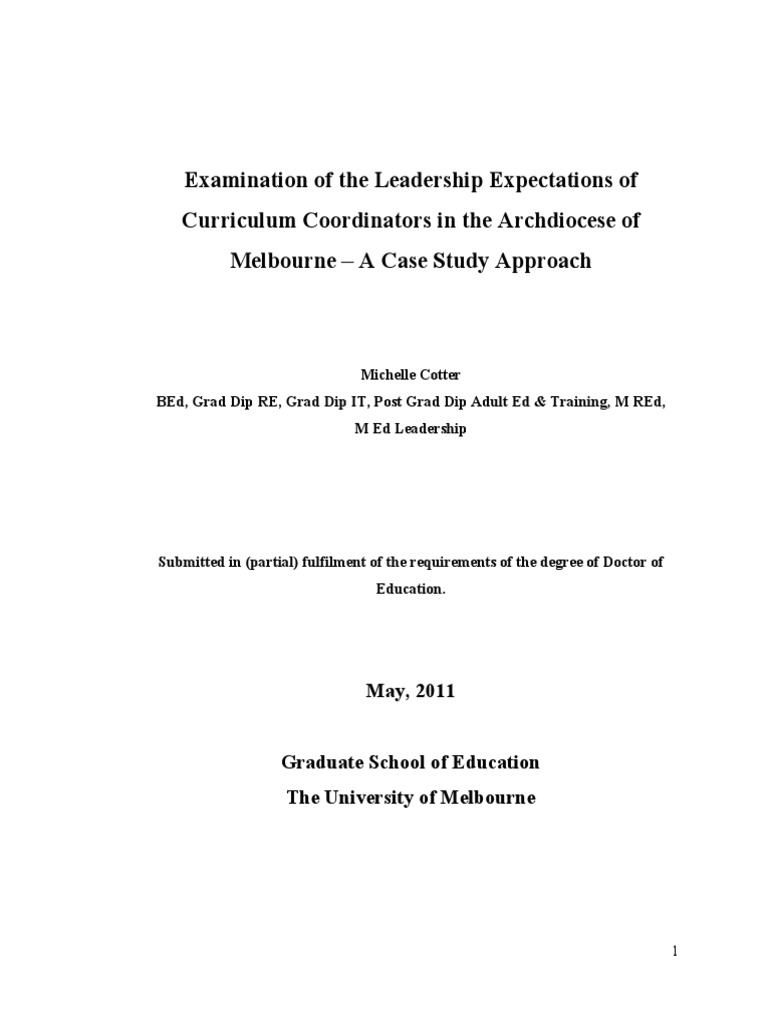 Michelle Cotter Thesis Final 2011 | PDF | Leadership | Curriculum