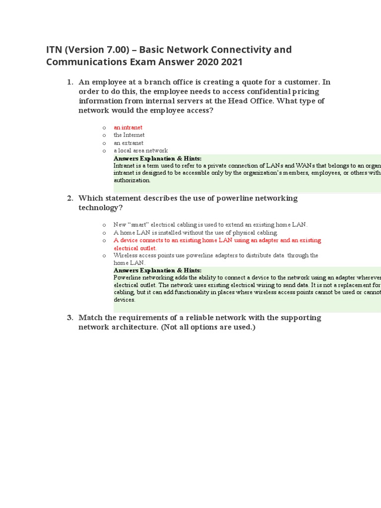 Exam 1-3 | PDF | Computer Network | Osi Model