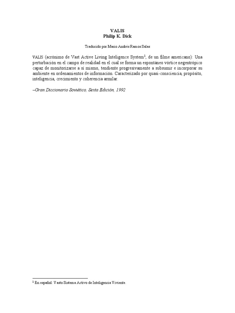 Valis | PDF | Ligero | Dios