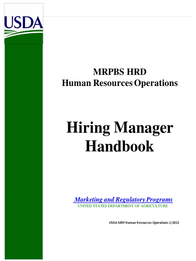USDA MRPBS Human Resources Operations Managers Guide To The Hiring ...