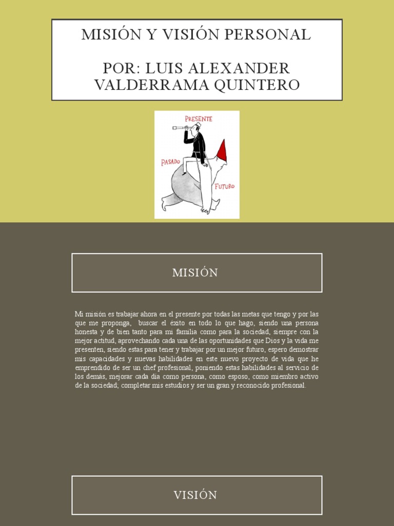 Misión y Visión de un Chef Profesional | PDF