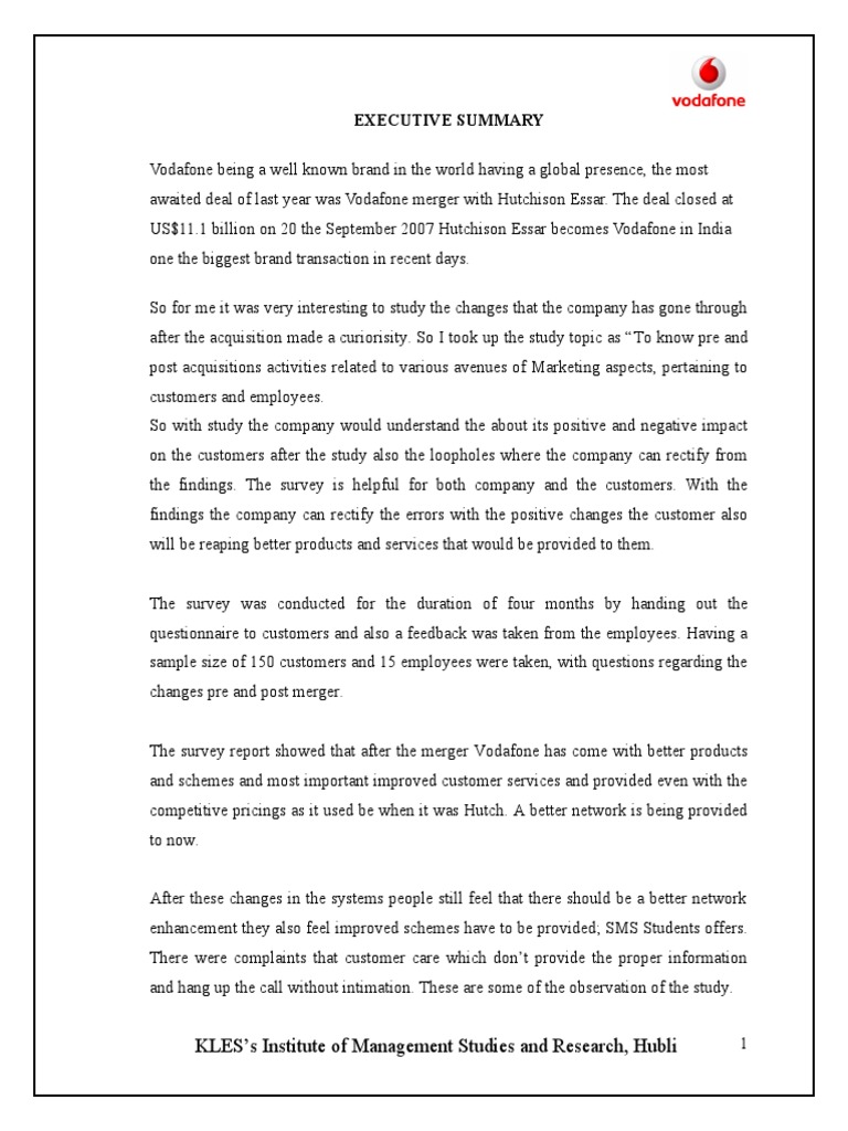 Final Vodafone Report | PDF | Electronics | Telecommunications