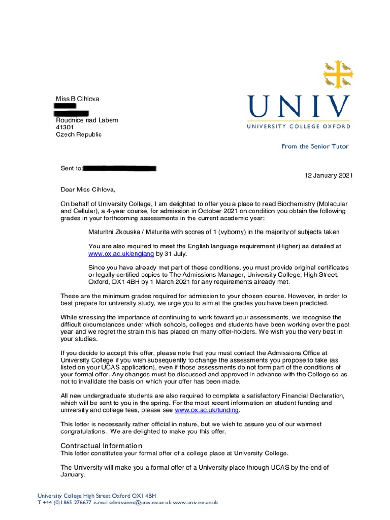 Acceptance Letter Edited 2 | PDF