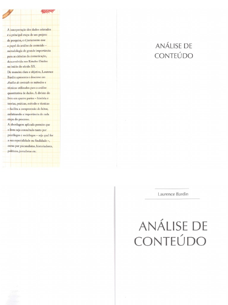 BARDIN-2016-Analise-de-Conteudo - Livro | PDF