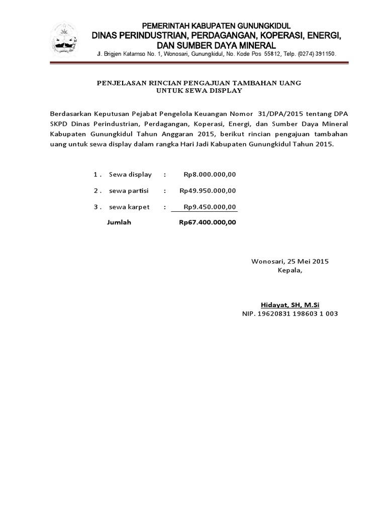 Rincian Sewa Display | PDF