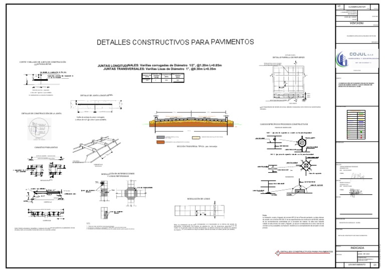 PLANO DE DETALLES - PAVIMENTO V2sincelejo-Cortijo (1) - Layout1 | PDF | Materiales de ...