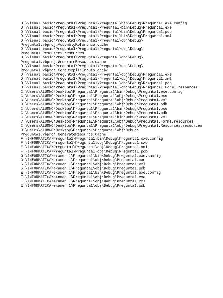 Pregunta1 Vbproj FileListAbsolute | PDF