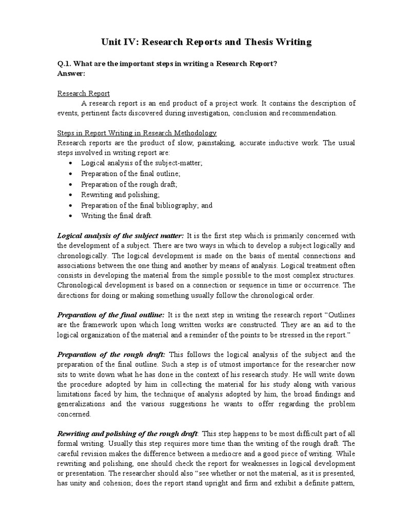 Unit 4 RM | PDF | Thesis | Communication