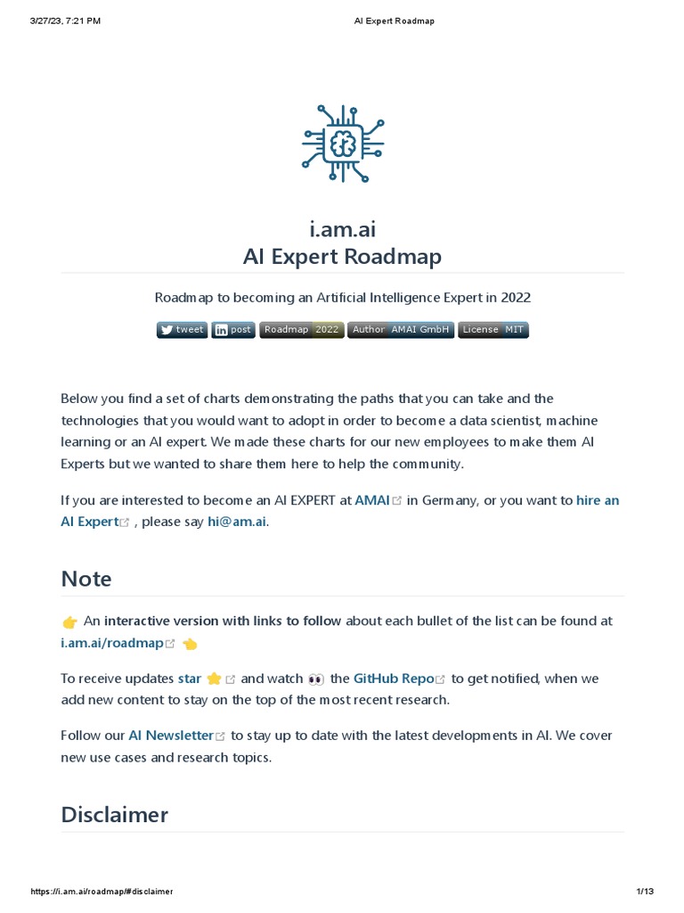 AI Expert Roadmap | PDF | Deep Learning | Apache Hadoop
