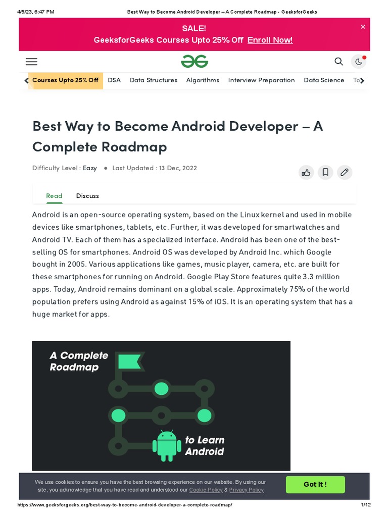Android Dev Roadmap | Download Free PDF | Android (Operating System) | Java (Programming Language)