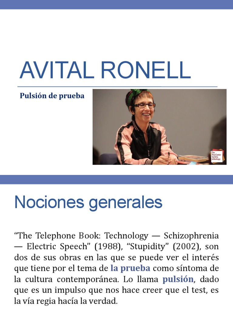 Avital Ronell | PDF | Verdad | Movimientos filosóficos