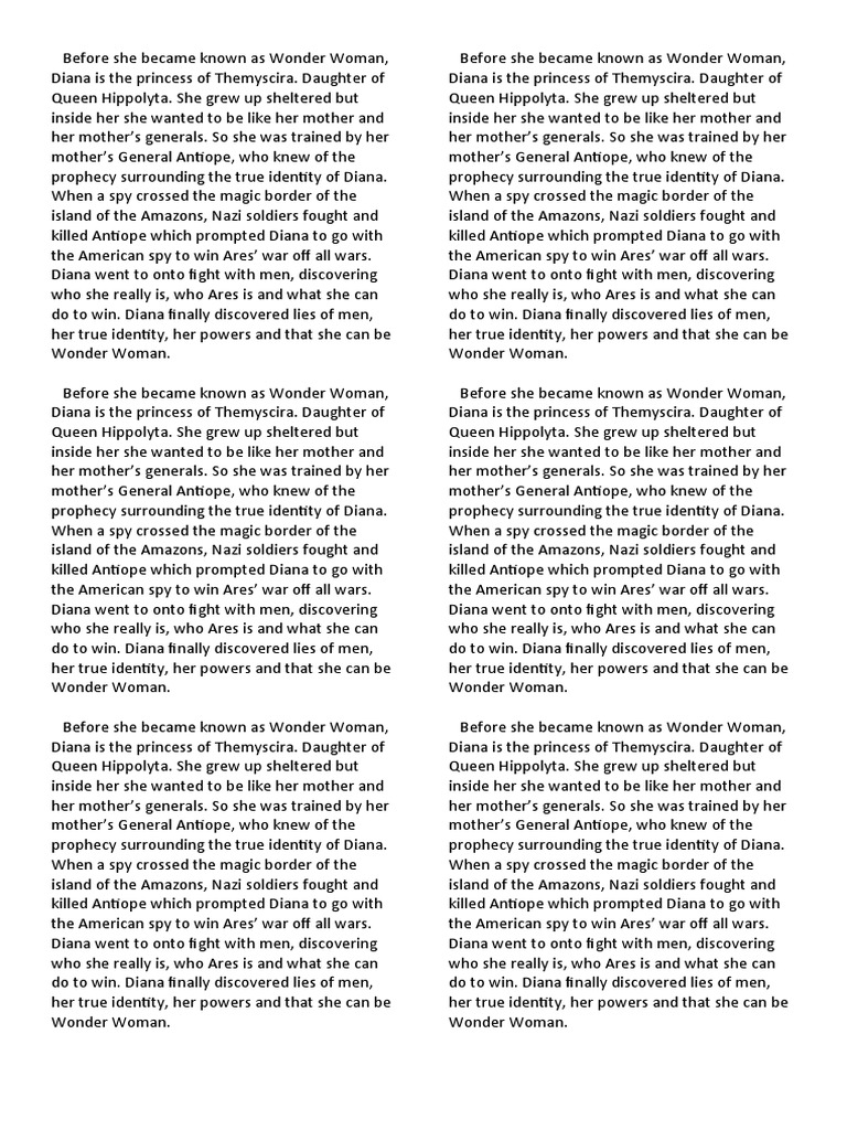 Wonderwoman | PDF | Wonder Woman | Dc Comics Characters