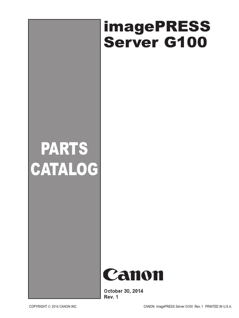imagePRESS Server G100 Parts List | PDF | Dvd | Electrical Engineering