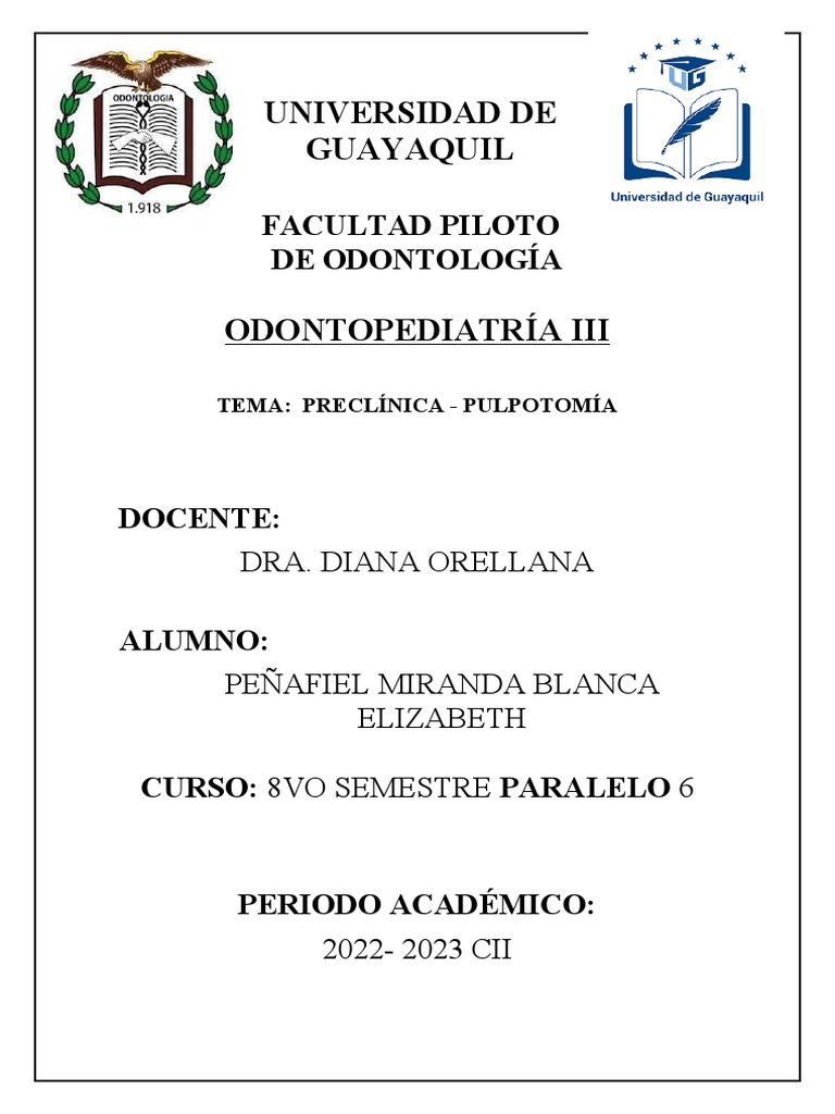 Protocolo Pulpotomia | PDF