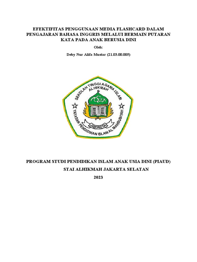 Flashcard untuk Anak Usia Dini | PDF