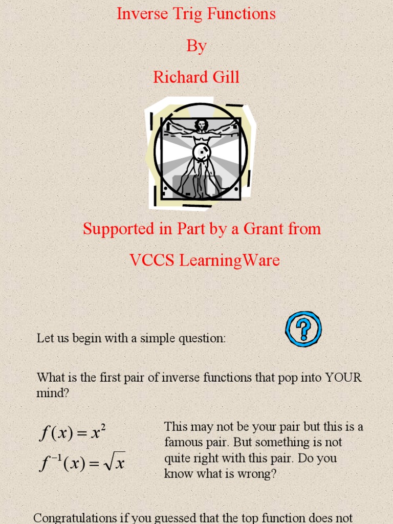 Lesson 4-7 Inverse Trig Functions | PDF | Trigonometric Functions | Function (Mathematics)