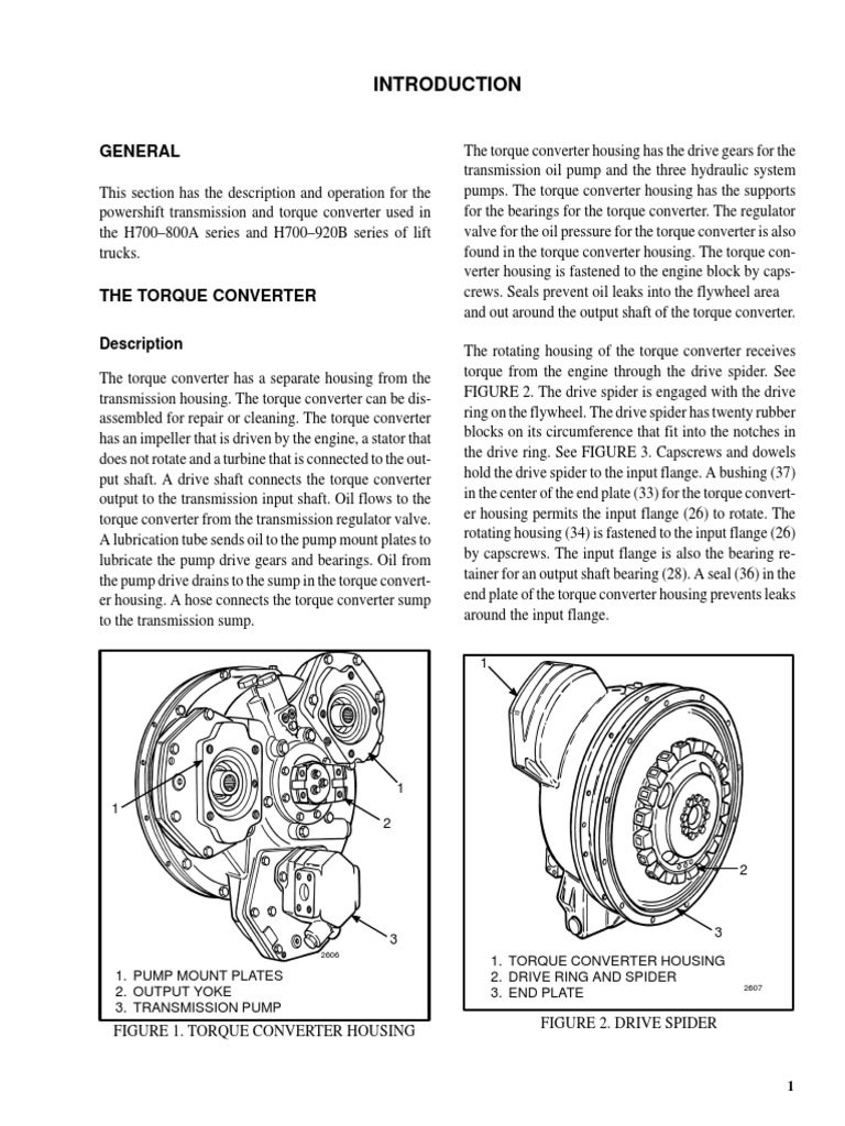 Powershift Transmission and Torque Converter Hyster H700-800a Series Repair Manual | PDF ...