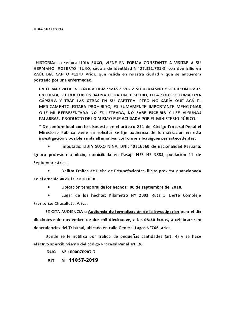 Caso Lidia Suxo: Tráfico de Estupefacientes | PDF | Justicia | Crimen y ...