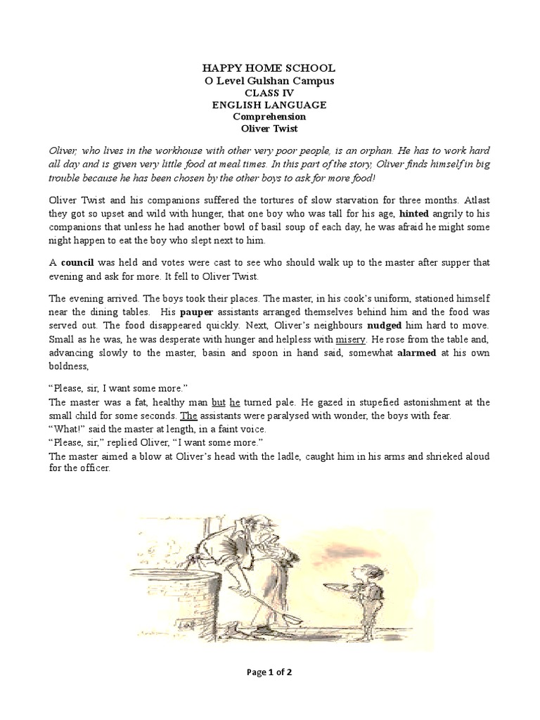 Practice Comprehension 1 - Oliver Twist | PDF