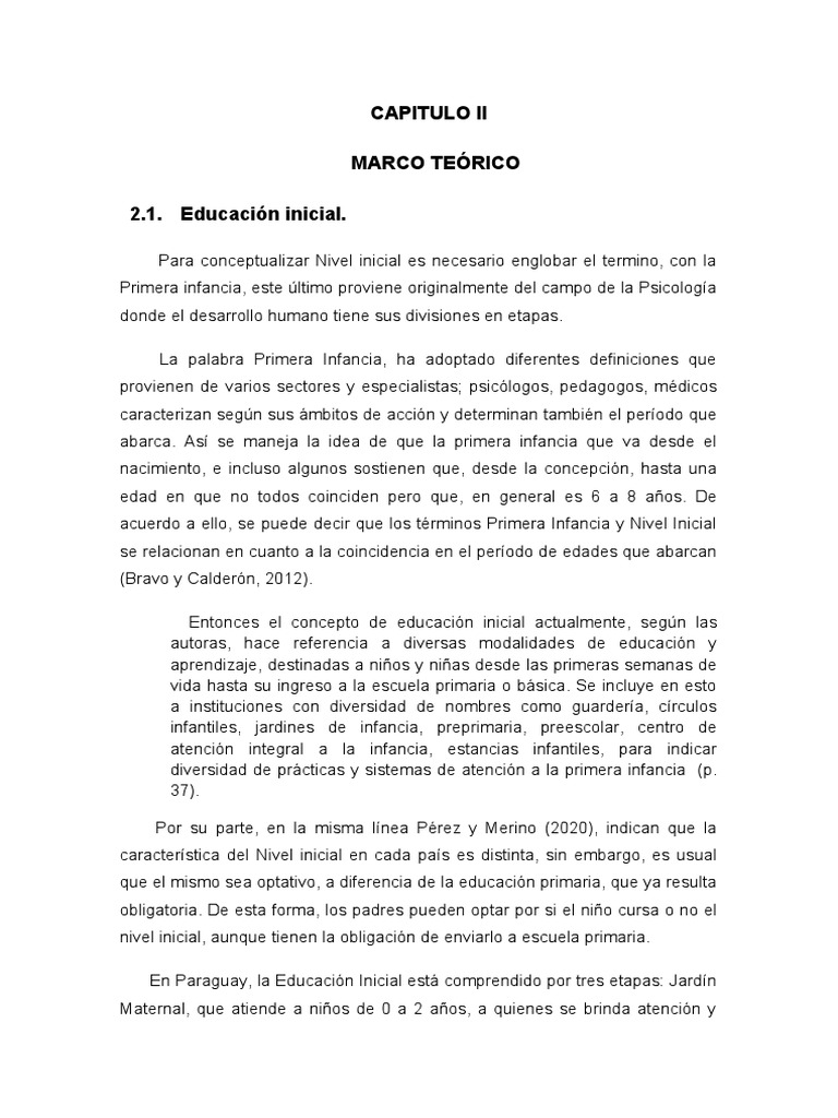 Marco Teorico. Educacion Inicial | PDF | Educación de la primera infancia | Infancia