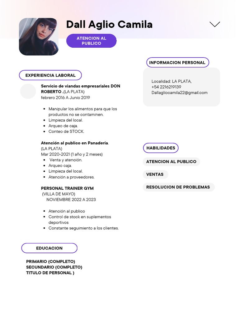 CV Camila | PDF | Business | Public Sphere