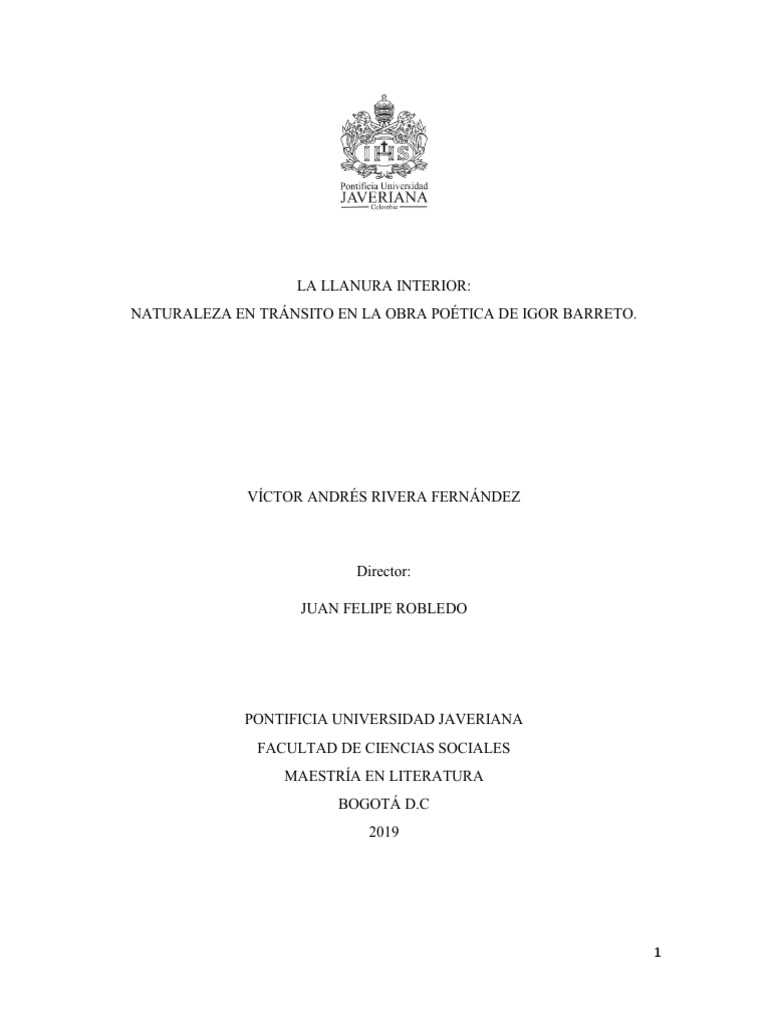Poesía y Naturaleza en Igor Barreto | PDF | Poesía | Naturaleza