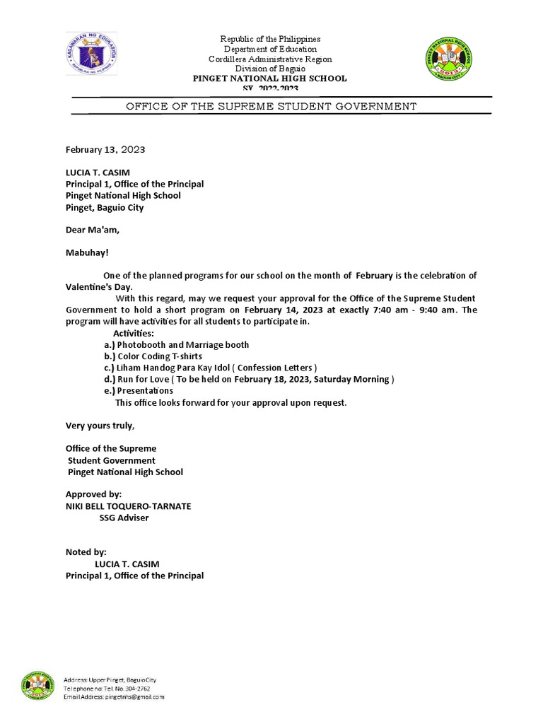 Letter For Approval | PDF