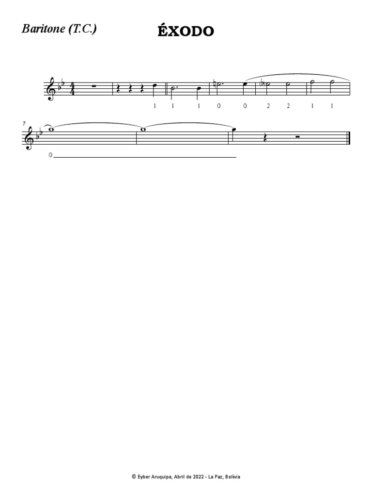 ÉXODO - Baritone (T.C.) | PDF