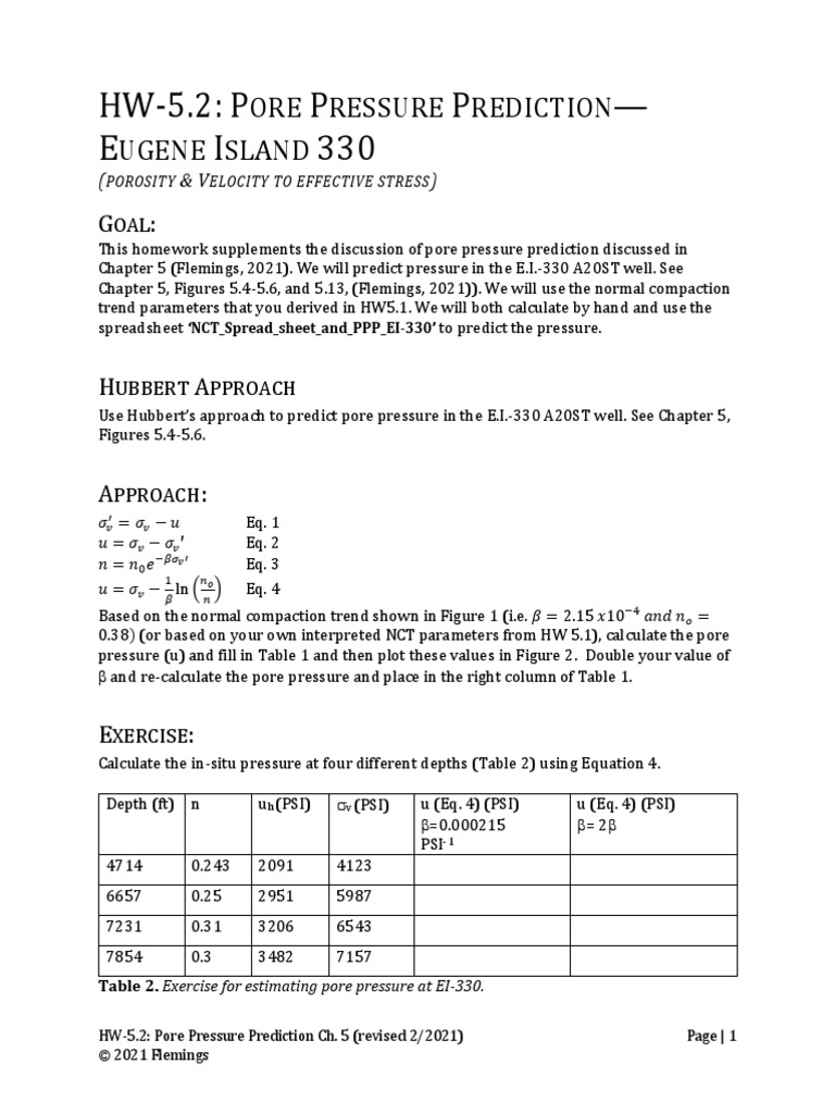 Pore Pressure Prediction | PDF | Porosity | Pressure