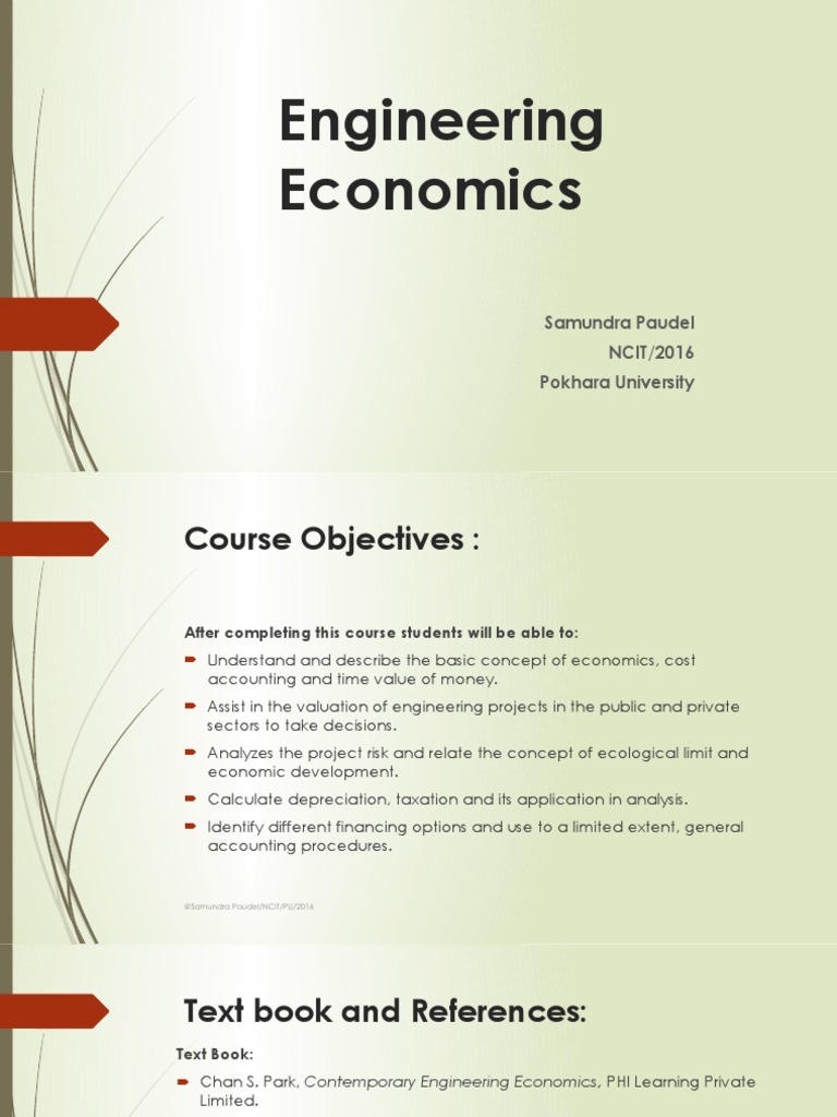 Engineering Economics Course Overview | PDF | Interest | Demand