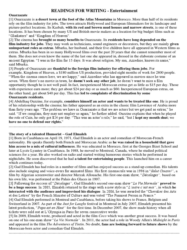 Important Texts - Writing Ideas - EnTERTAINMENT | PDF | Art