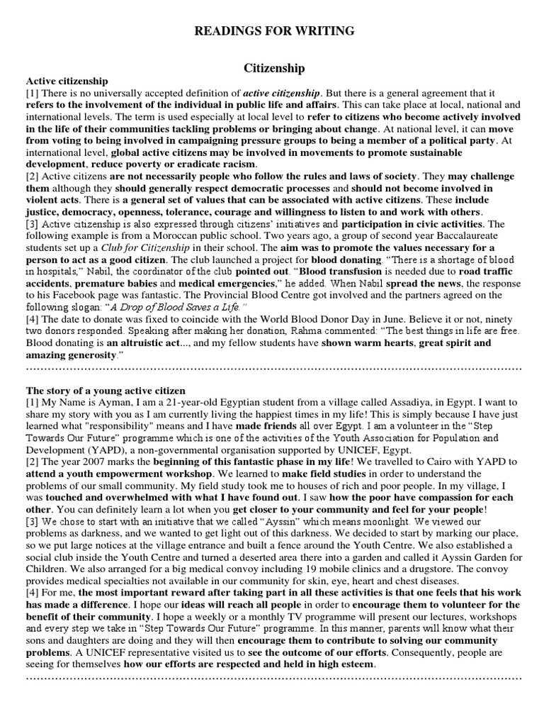 Active Citizenship and Community Impact | PDF | Cost Of Living ...