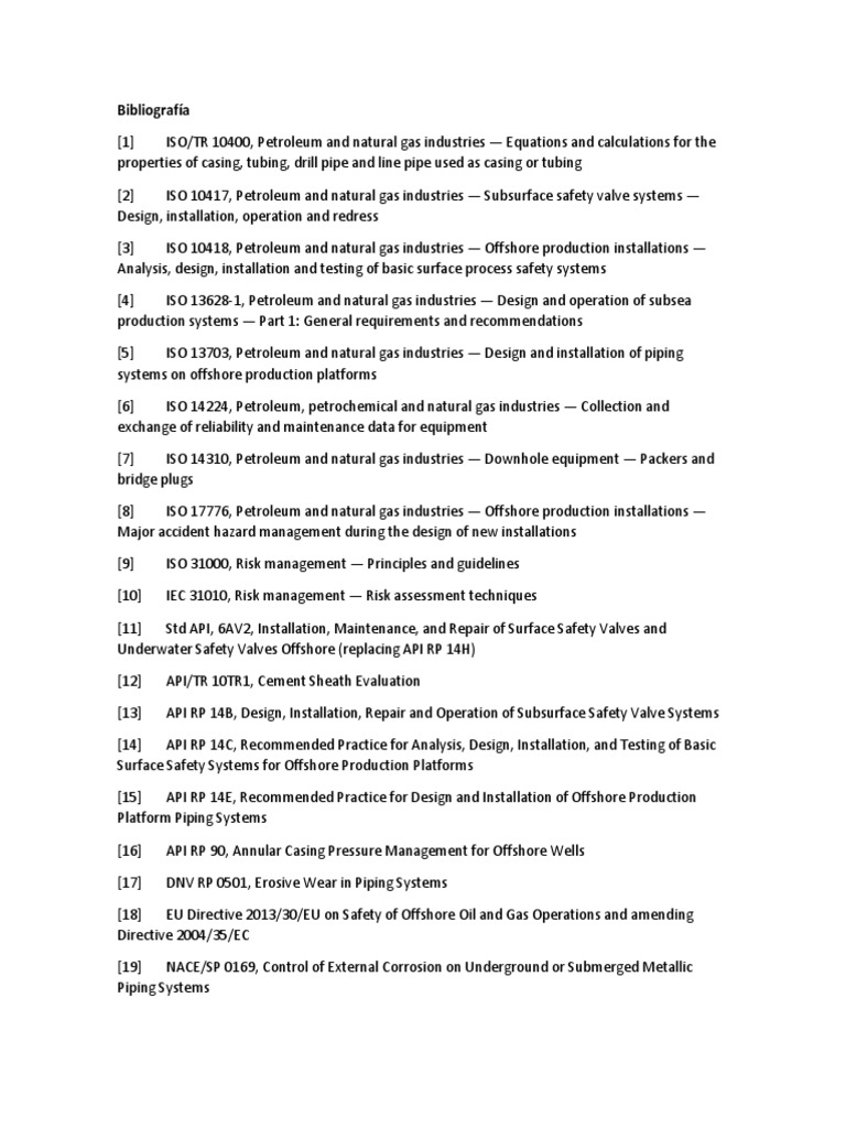 ISO 16530-1 Bibliografia | PDF | Offshore Drilling | Casing (Borehole)