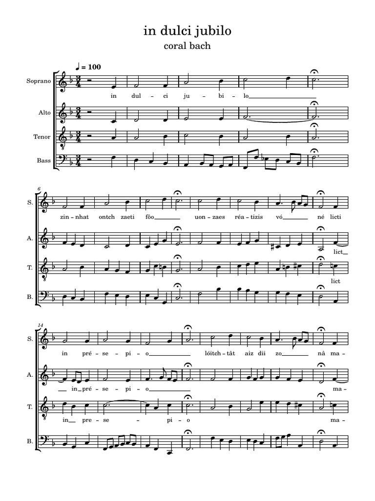 In Dulci Jubilo | PDF | Choral Music | Pitch (Music)