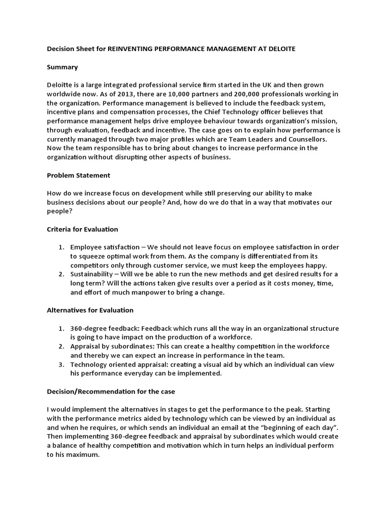 Delloitte DS 33 | PDF | Performance Appraisal | Performance Management