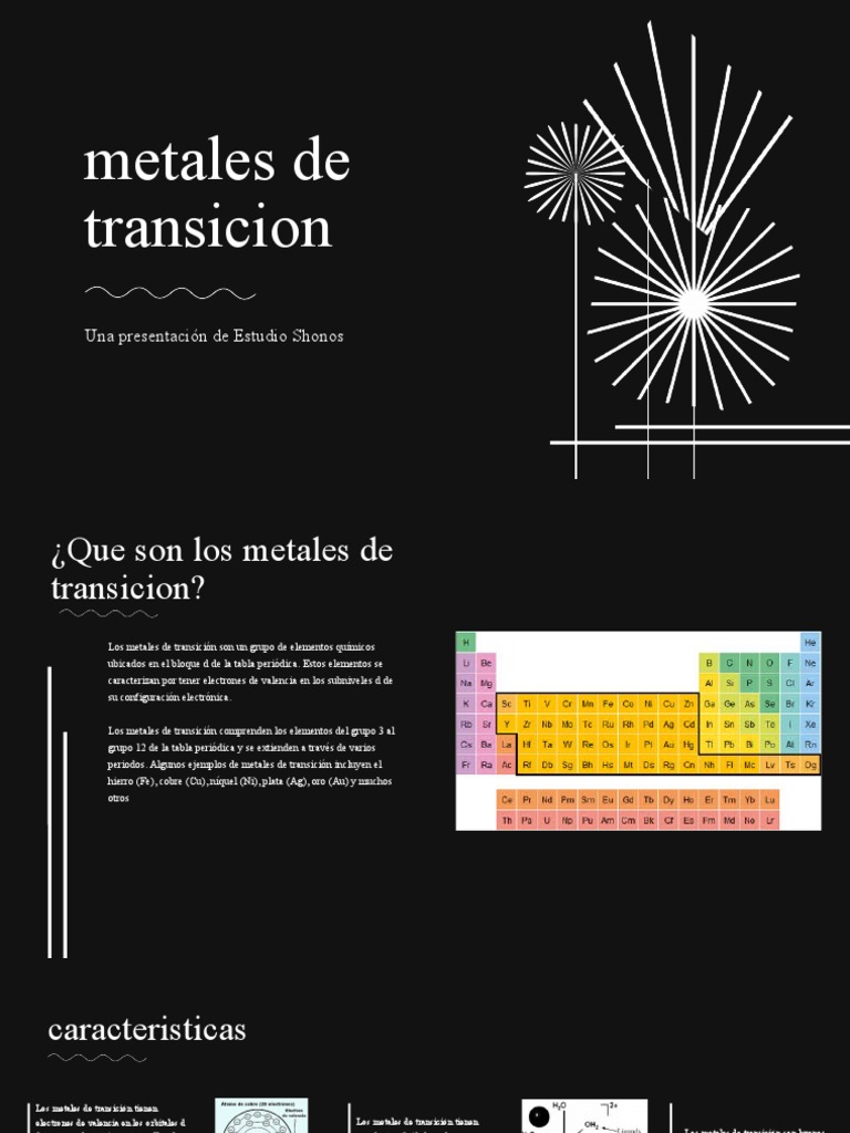 Metales de transición: características y ejemplos | PDF | Rieles ...