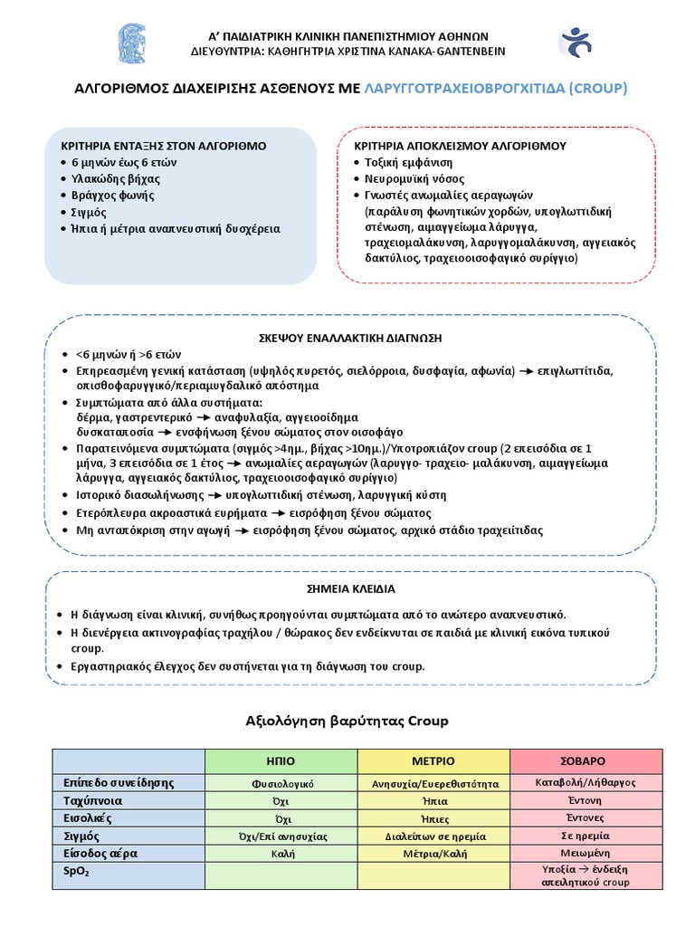 Λαρυγγοτραχειοβρογχιτιδα (Croup) | PDF