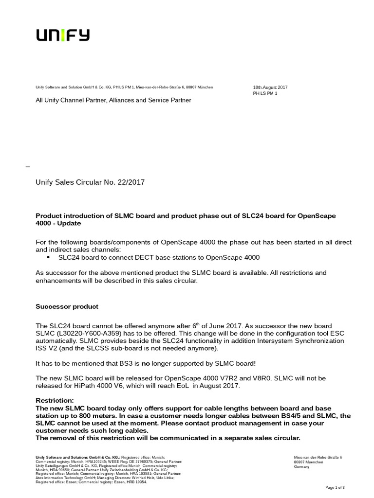 OpenScape Cordless E V7 - Phaseout SLC24 Update | PDF ...
