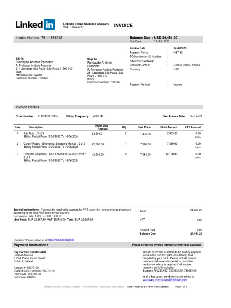 Invoice Number: 78111681212 | PDF | Invoice | Accounts Payable
