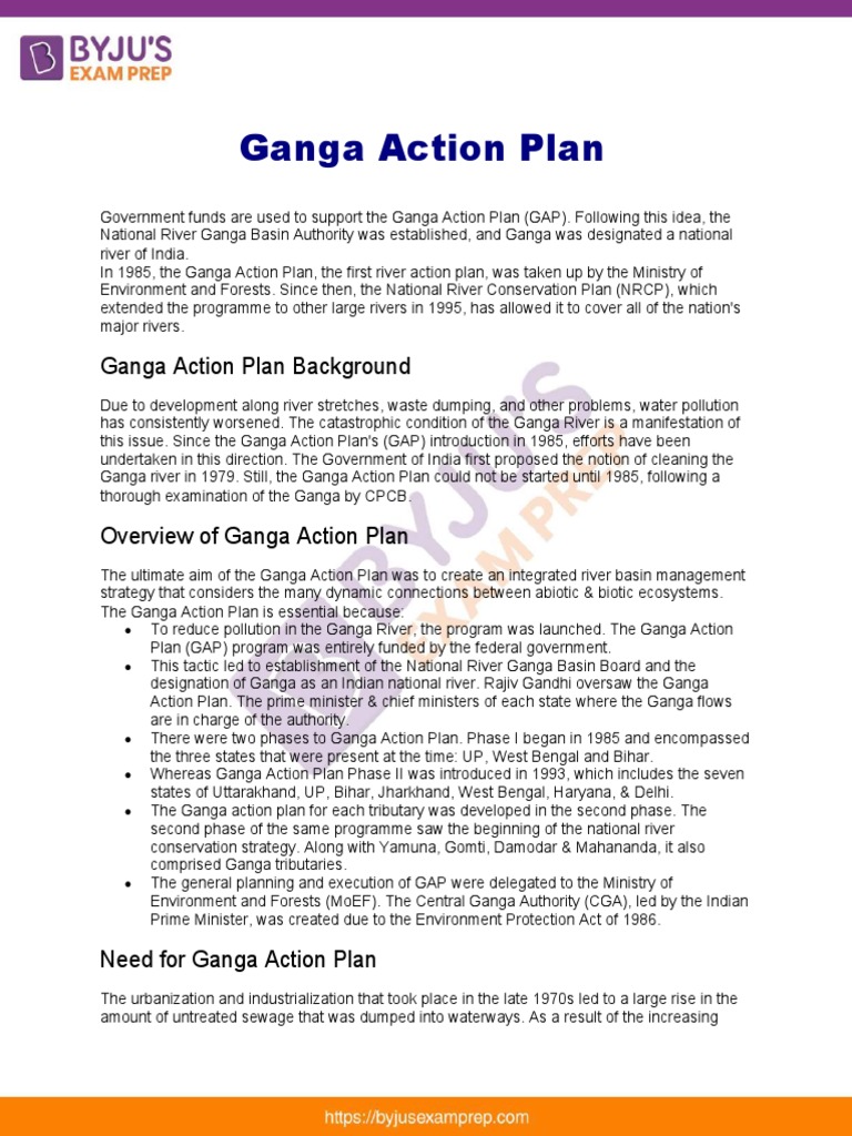 Ganga Action Plan: River Restoration | PDF | Environmental Technology ...
