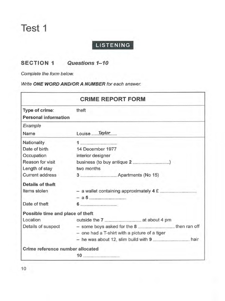 Cambridge IELTS 14-Listening Test 1 | PDF