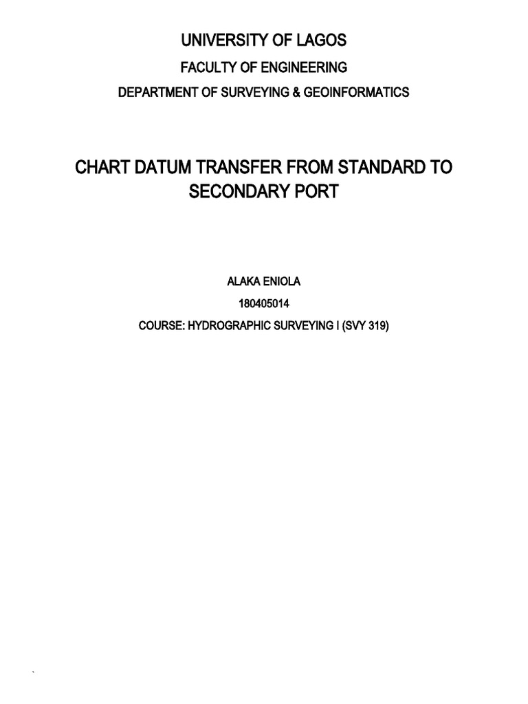 School Notes On Hydrographic Survey Pdf Tide Oceanography