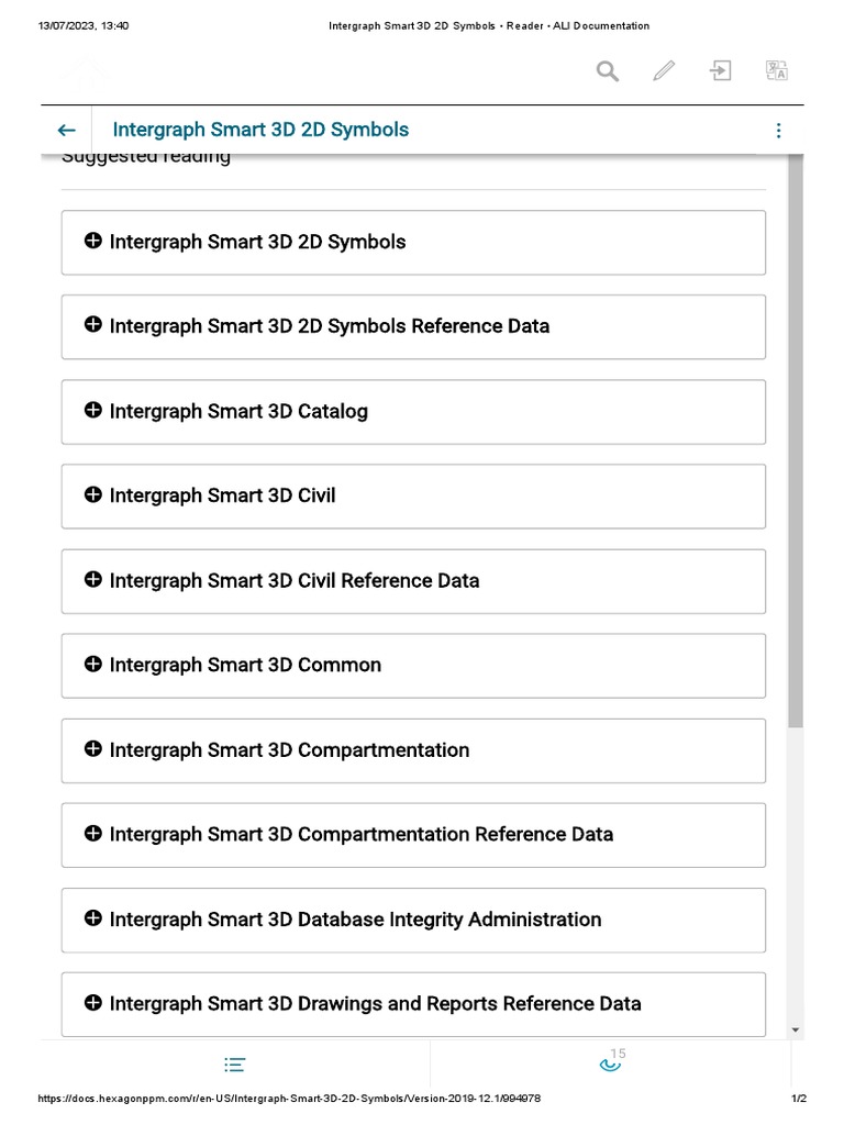 Intergraph Smart 3D 2D Symbols - Reader - ALI Documentation | PDF